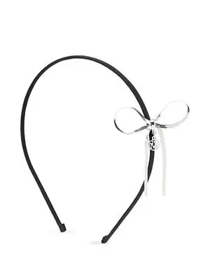 MAISON MICHEL Ollie Bow-embellished Headband - Black