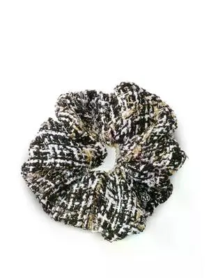 MAISON MICHEL Tweed Scrunchie - Black