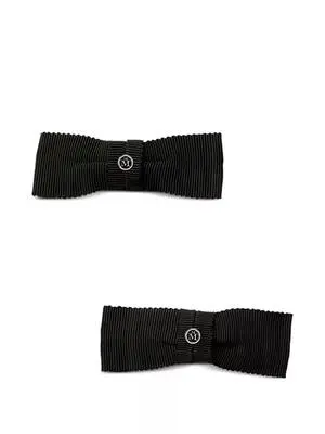 MAISON MICHEL Grosgrain Bow Hair Clips - Black