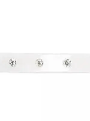 MAISON MICHEL Stacy Crystal-embellished Hair Clip - White