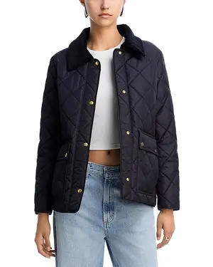Aqua Quilted Barn Jacket - Black