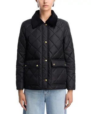Aqua Quilted Barn Jacket - Black