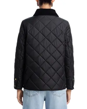 Aqua Quilted Barn Jacket - Black