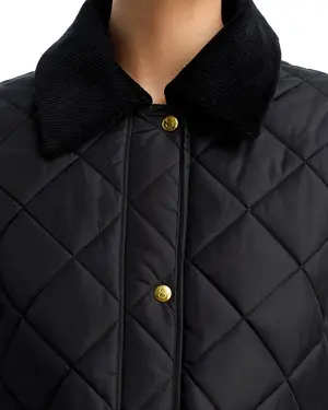 Aqua Quilted Barn Jacket - Black