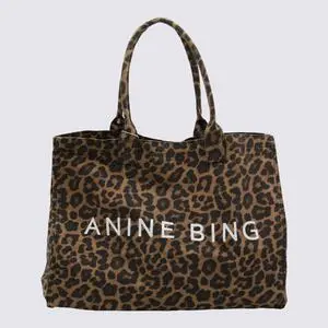 ANINE BING Anine Bing Leo Canvas Tote - Brown