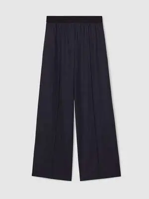 REISS Wool-blend Pinstripe Wide-leg Trousers