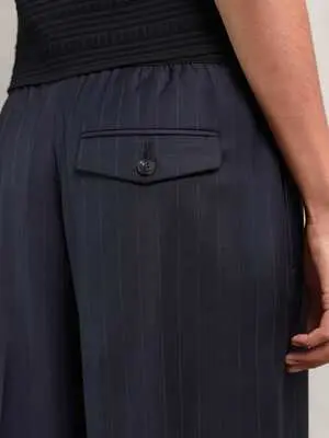 REISS Wool-blend Pinstripe Wide-leg Trousers