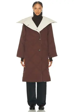 Varley Annalise Reversible Wrap Coat - Deep Mahogany & Birch