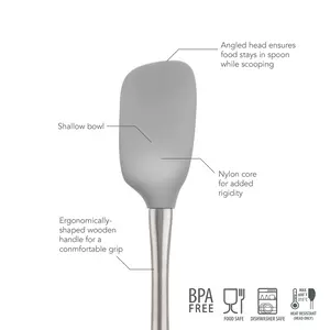 TOVOLO Flex Core Stainless Steel Handled Spoonula - Oyster Gray