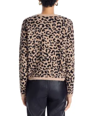 Aqua Leopard Print Cardigan - Camel/black