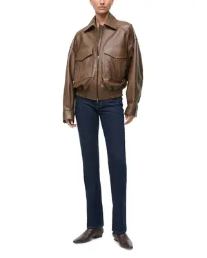 Staud Eugene Leather Jacket - Truffle