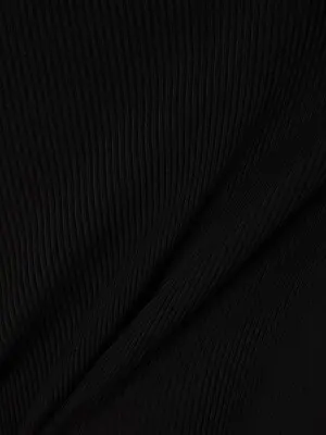 Saint Laurent Lace-trimmed Ribbed Silk-jersey Mini Dress - Black
