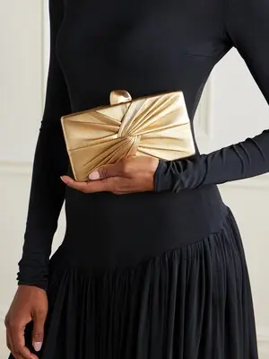 Cult Gaia Lisse Twist-front Leather Clutch