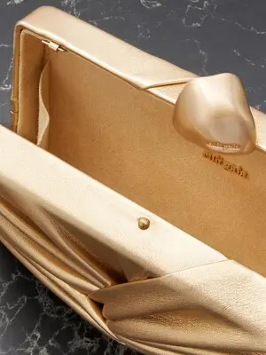 Cult Gaia Lisse Twist-front Leather Clutch