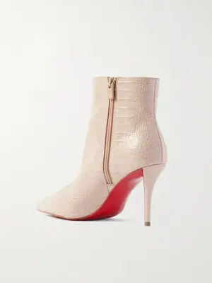 CHRISTIAN LOUBOUTIN Miss Z 80 Croc-effect Leather Ankle Boots