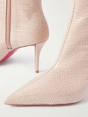 CHRISTIAN LOUBOUTIN Miss Z 80 Croc-effect Leather Ankle Boots
