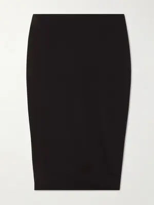 Saint Laurent Grain De Poudre Pencil Skirt - Black