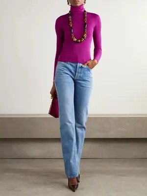 Saint Laurent Nico Mid-rise Straight-leg Jeans - Blue