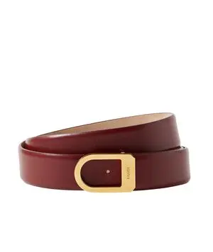 Khaite Saddle Leather Belt - Burgundy