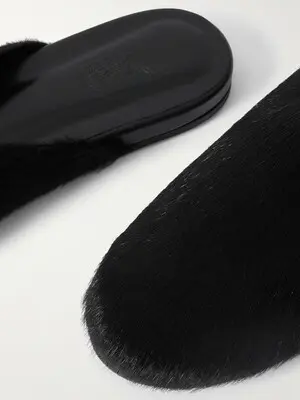 ANCIENT GREEK SANDALS Pony Hair Clogs - Black
