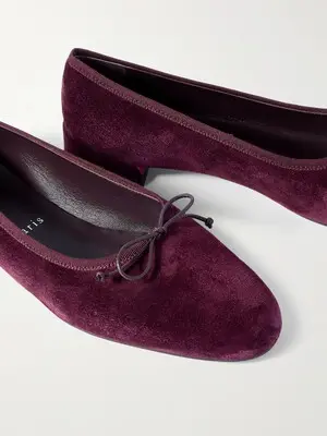 CHRISTIAN LOUBOUTIN Sweetie Jane Suede Ballet Flats - Purple