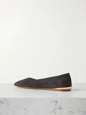 Gabriela Hearst Fleur Suede Ballet Flats - Gray