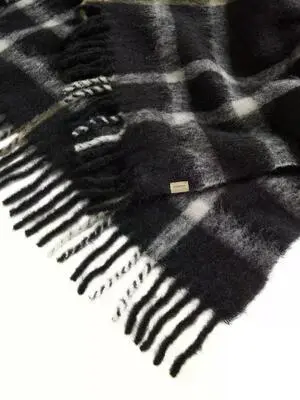 Woolrich Brushed Check-pattern Cape