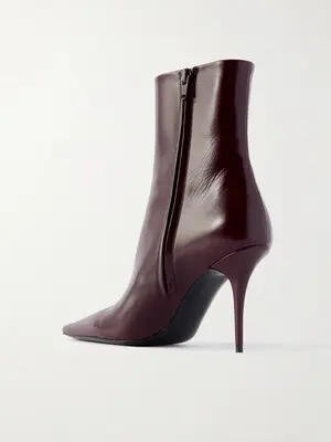 Saint Laurent Ashley Polished-leather Ankle Boots