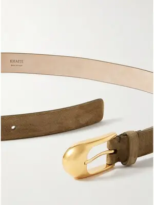 Khaite Dome Suede Belt - Neutrals