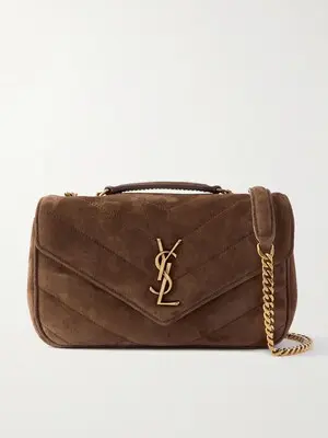 Saint Laurent Loulou Quilted Suede Shoulder Bag