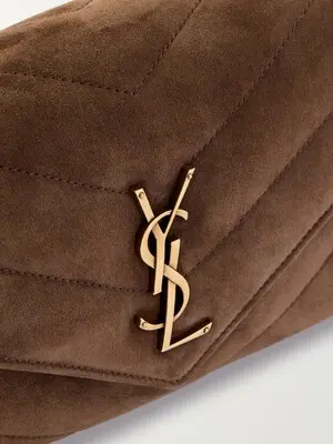 Saint Laurent Loulou Quilted Suede Shoulder Bag