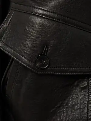 Saint Laurent Textured Leather Bomber Jacket