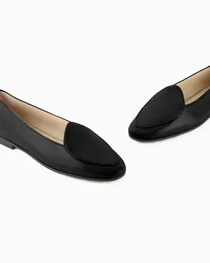 Giorgio Armani Textured Patent-leather Loafers