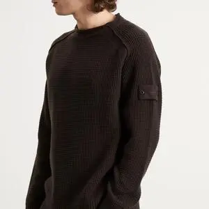 Stone Island Ghost Geelong Waffle Jumper - Dark Brown