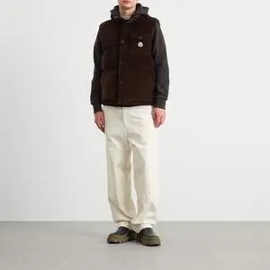 Moncler Agen Vest Maxi Corduroy Gilet - Brown