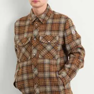 Moncler Stud Button Check Overshirt