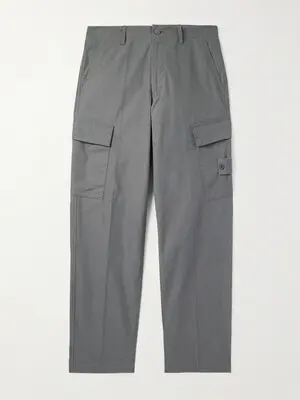 Stone Island Ghost Straight-leg Cotton Cargo Trousers - Gray