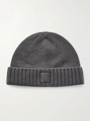 Stone Island Logo-Appliquéd Cashmere Beanie Gray