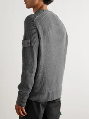 Stone Island Ghost Waffle-knit Virgin Wool Sweater