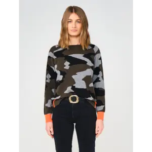 BRODIE CASHMERE Crew Neck Cashmere Sweater - Khaki