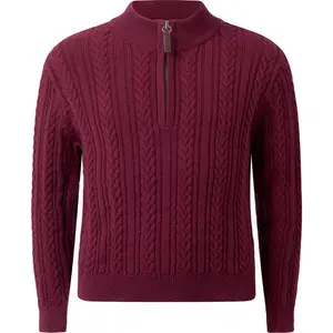 RACHEL RILEY Half-zip Cable Knit Sweater
