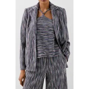 SCALPERS Knitted Printed Blazer - Blue