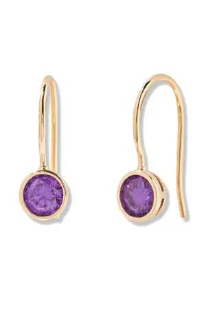 BROOK & YORK Mia Birthstone Drop Earrings Gold February