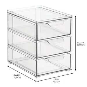 MDESIGN Idesign 3-drawer Stackable Organizer For Kitchen Or Pantryset Of 4