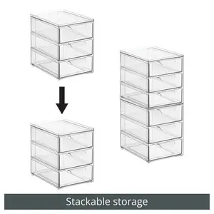 MDESIGN Idesign 3-drawer Stackable Organizer For Kitchen Or Pantryset Of 4