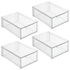 MDESIGN Stackable Storage Drawerpull-out Sliding Organizer For Kitchen - Clear