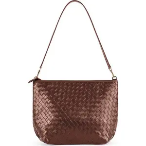 DEUX MAINS Woven Leather Shoulder Bag - Brown