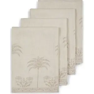 MAJKA La Fortuna Palms Napkinsset Of 4 - Oyster & Stone