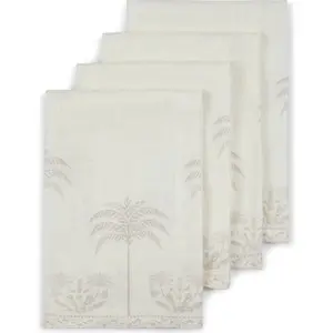 MAJKA La Fortuna Palms Napkinsset Of 4 - Seashell Gray & Dunes