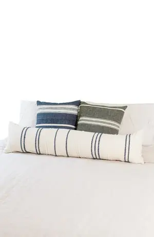 CREATIVE WOMEN Ribbons Lumbar Pillow Cover - Navy